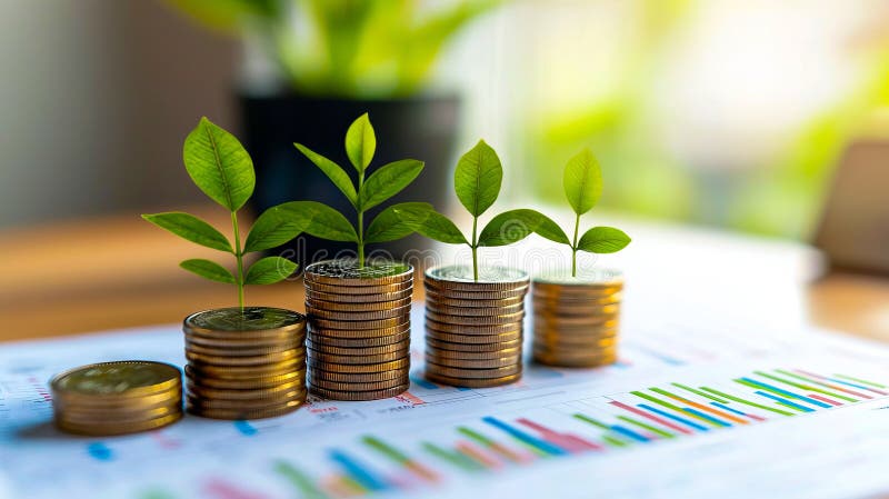 Stack Coins Plant Growing Out Them Stock Photos - Free & Royalty-Free ...