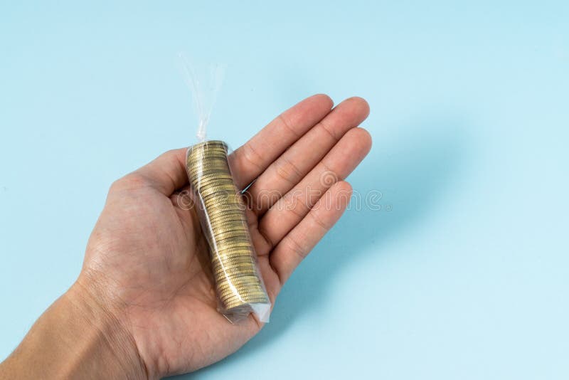 Stack of Coins in a Plastic Bag Stock Illustration - Illustration of ...