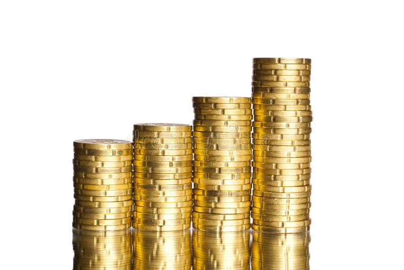 Stack of Coins stock image. Image of white, market, exchange - 30870827