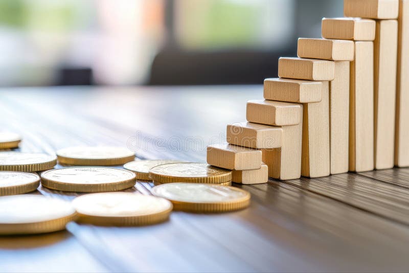 Stack of Coins Representing Business Finance and Technology Concepts ...