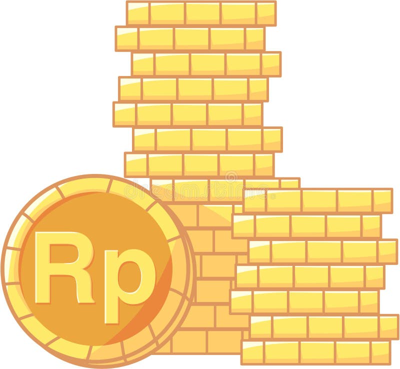 Stack of Coins in Rupiah Currency Illustration in Flat Design Stock ...