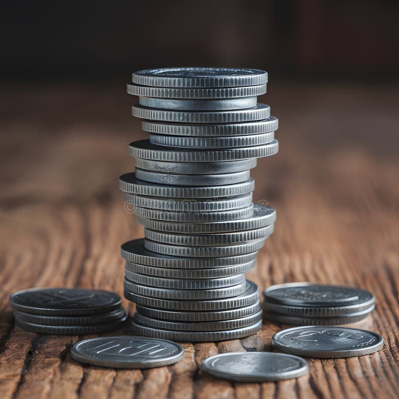 Stack of Coins Symbolizes Money Saving for Future Planning Stock ...