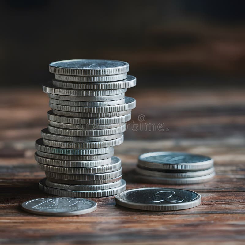 Stack of Coins Symbolizes Money Saving for Future Planning Stock ...
