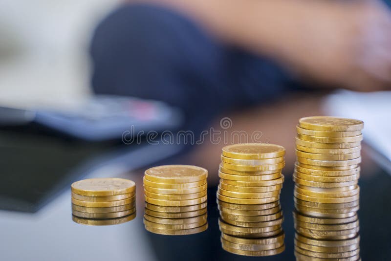 Stack of Coins Symbolizing Financial Chart Growth Stock Photo - Image ...