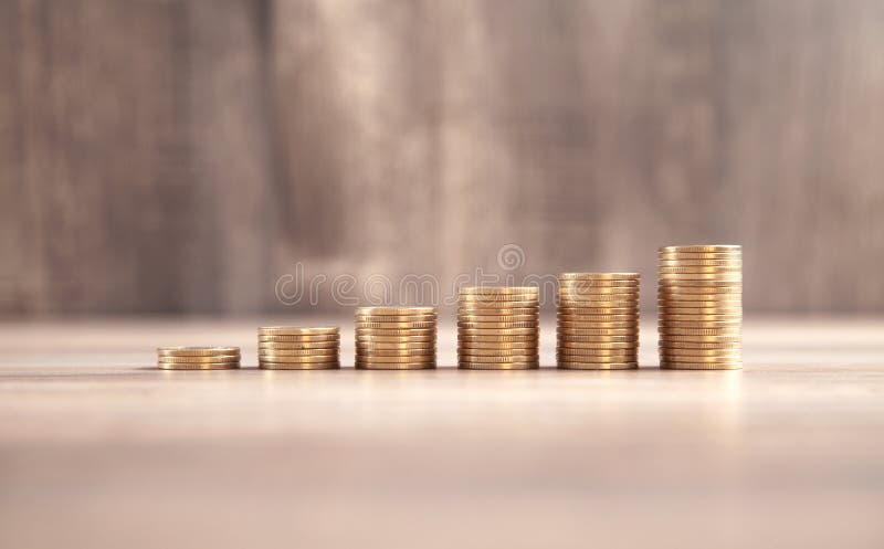 Stack of Coins on the Table. Business Stock Photo - Image of stack ...
