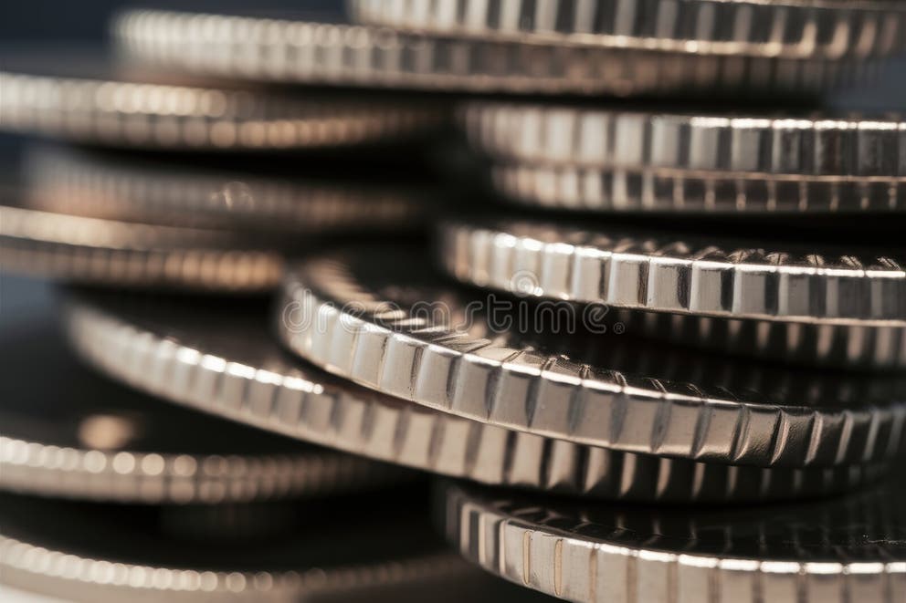 A Stack of Coins on a Table with Some Silver Ones, AI Stock Photo ...