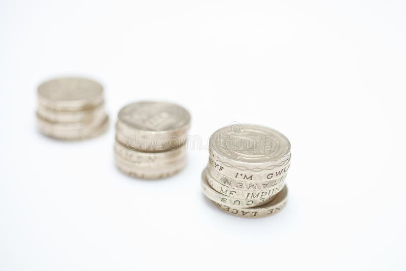 Stack of coins stock image. Image of pound, three, spending - 41471647