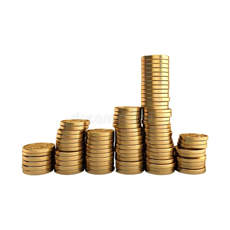 Stack of Coins on Transparent Background - Ai Generated Stock ...