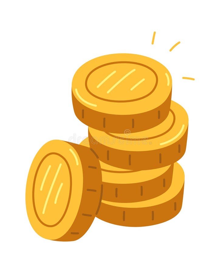 Stack of Coins stock vector. Illustration of gold, stack - 278147999