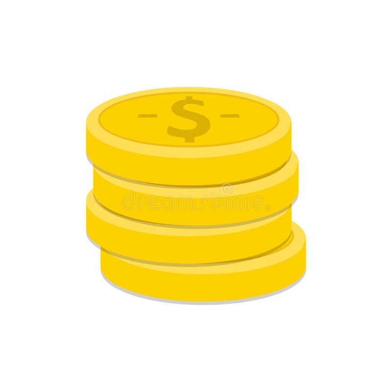 Stack of Coins Vector Illustration Stock Vector - Illustration of ...