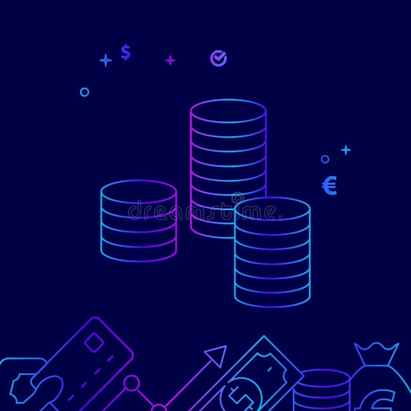 Icon Line Coins Blue Stock Illustrations – 1,429 Icon Line Coins Blue ...