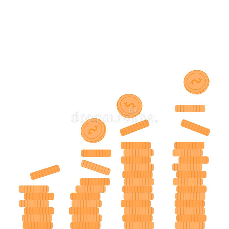 Stack of Coins on White Background Vector Illustration Stock Vector ...