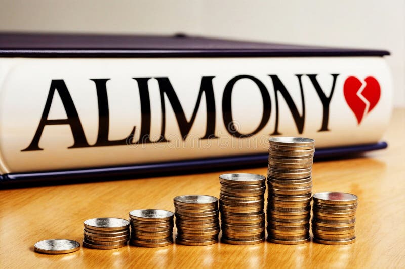 A Stack of Coins with the Word Text "ALIMONY" Stock Illustration ...