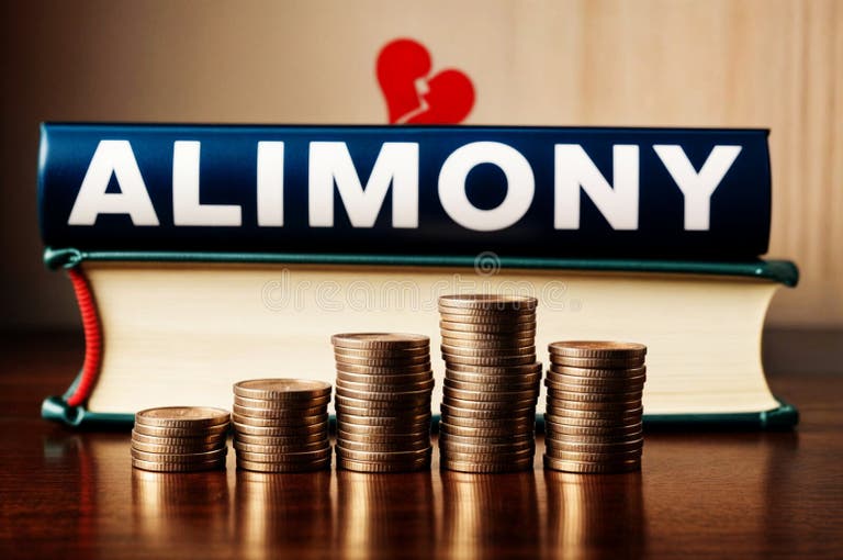 A Stack of Coins with the Word Text "ALIMONY". Divorce Legal Finance AI ...
