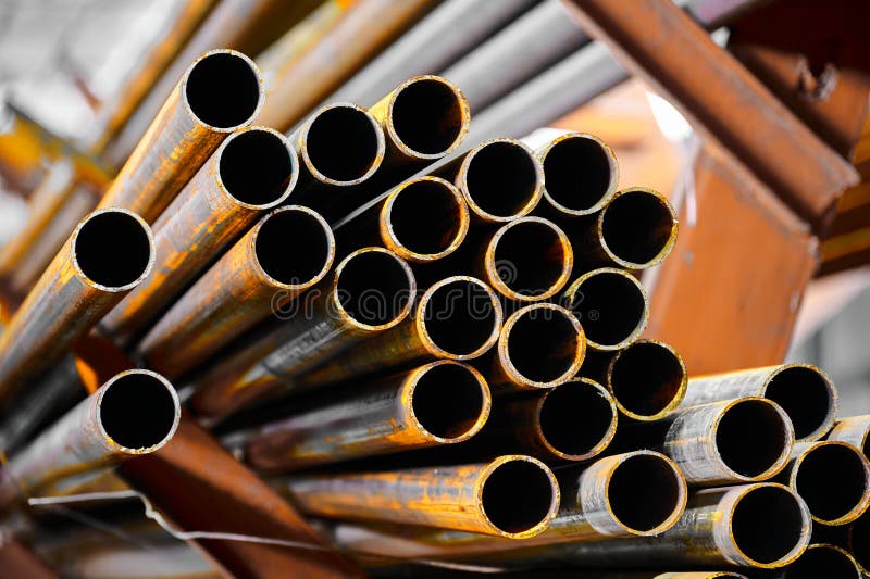 Stack of Cold Rolled Tubes in Industrial Complex Storage Stock Image ...
