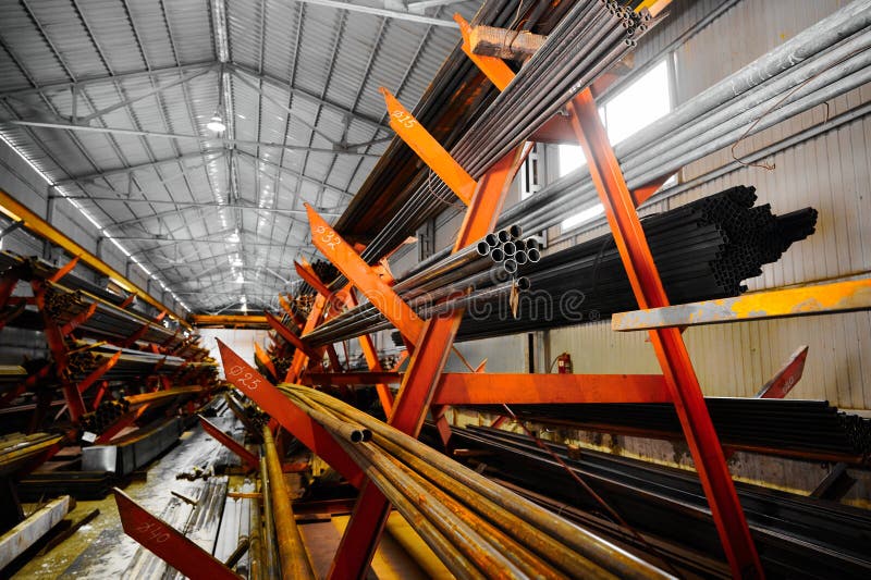 Stack of Cold Rolled Tubes in Industrial Complex Storage Stock Image ...