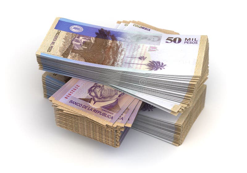 Stack of Colombian Pesos stock illustration. Illustration of group ...