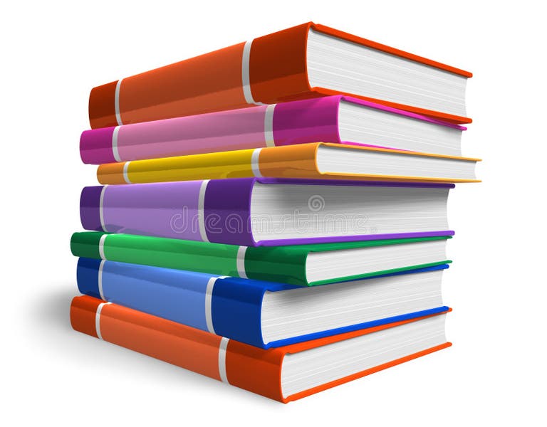 Stack of color books stock illustration. Illustration of info - 13999992