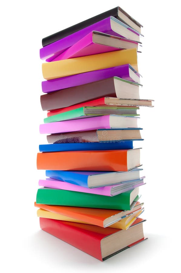 Spiral Stack of Rainbow Colored Books Stock Image - Image of literature ...