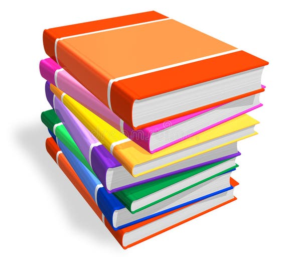 Stack of color books stock illustration. Illustration of information ...