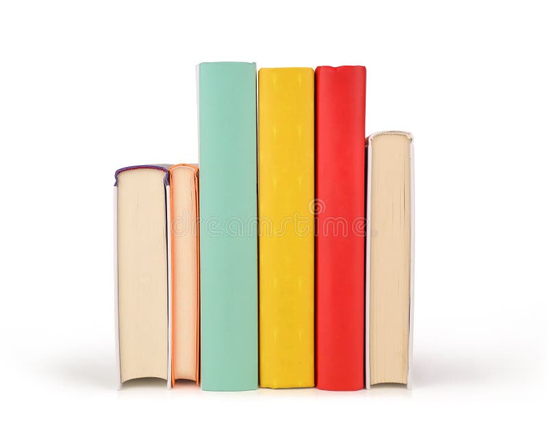 Stack of Color Books Isolated Stock Image - Image of contemporary, book ...