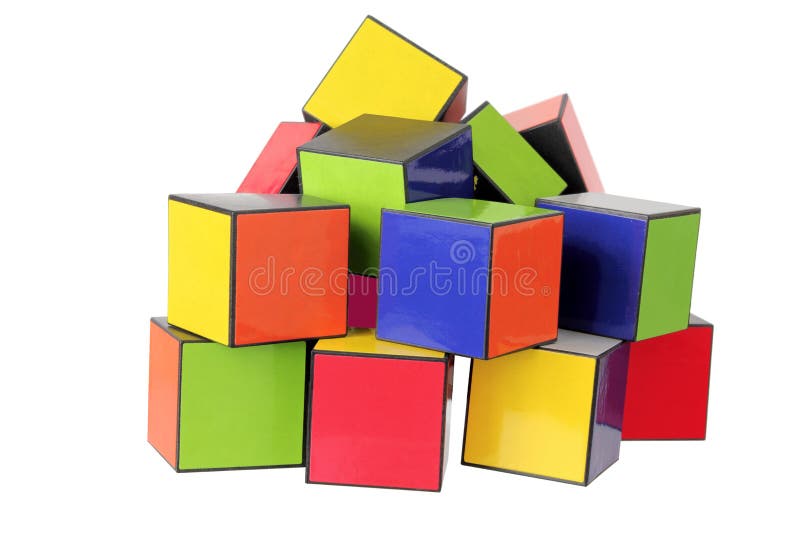 Stack of Color Cubes stock photo. Image of life, pile - 24551950