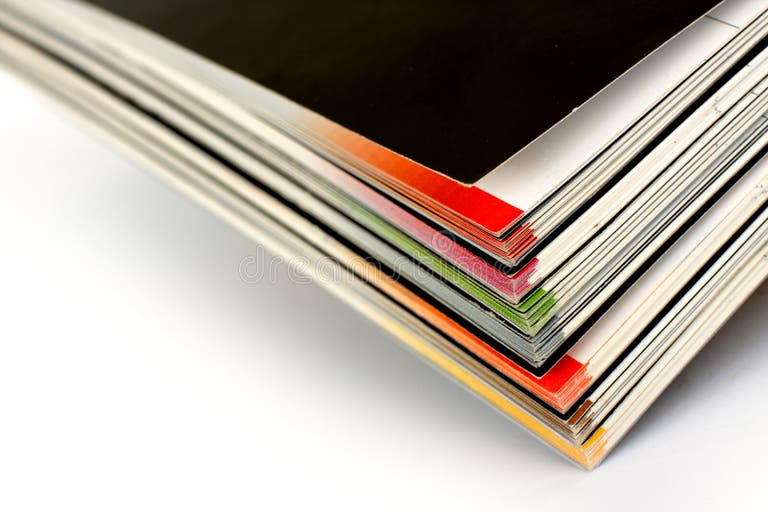 Stack of color magazines stock image. Image of descriptive - 14802277