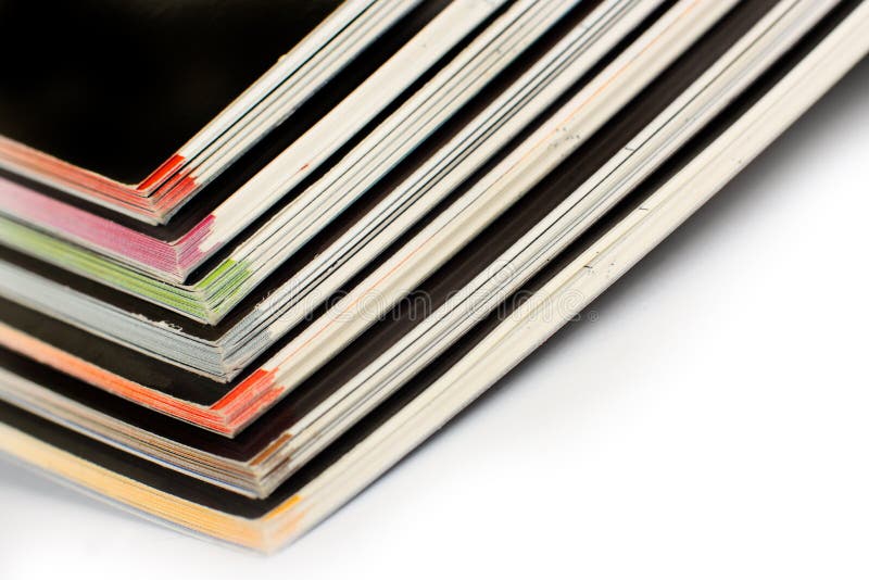 Stack of color magazines stock image. Image of multi - 14835265