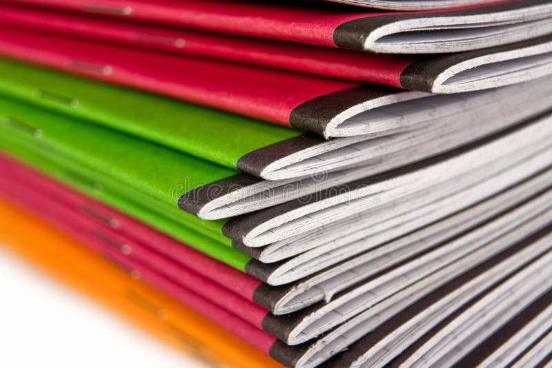 Stack of color notebooks stock image. Image of textbook - 15573597