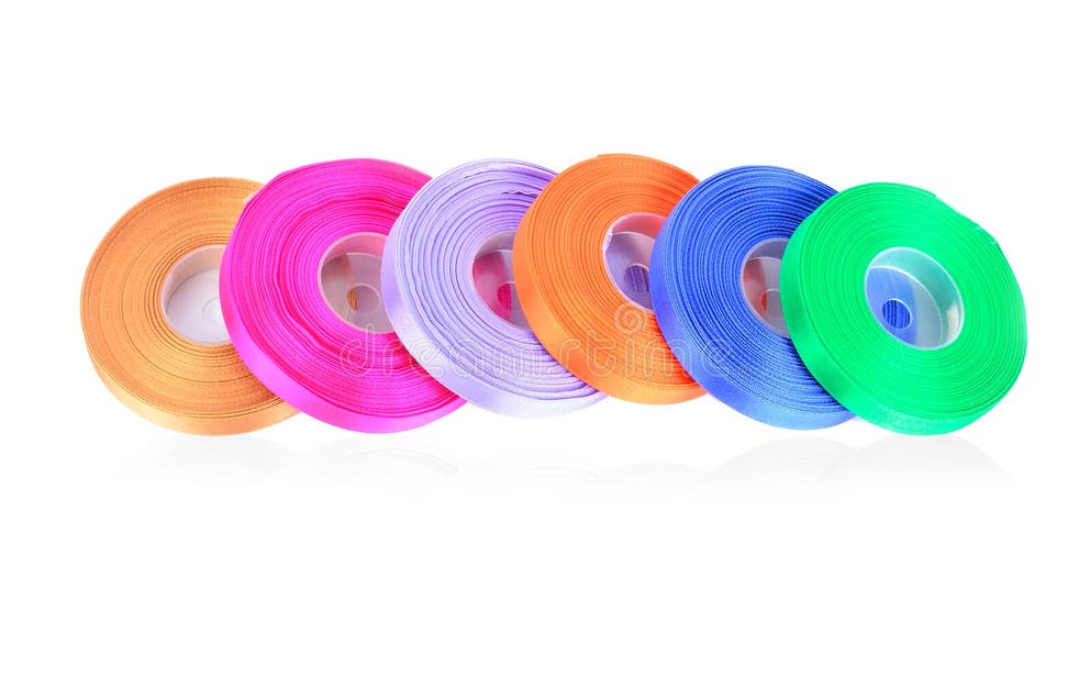 Stack of Color Ribbons, Isolated Stock Image - Image of brown, heap ...