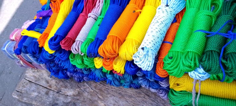 Stack of Color Ropes for Sale Stock Image - Image of conceptually ...