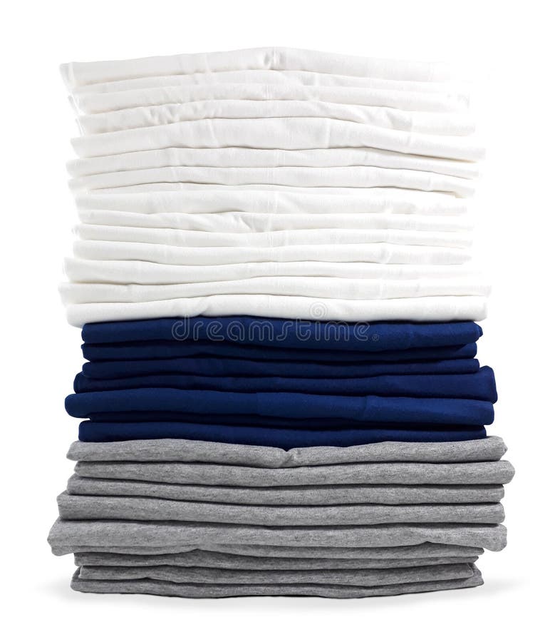 Stack of Color T-shirts Isolated on the White Background - Clipping ...