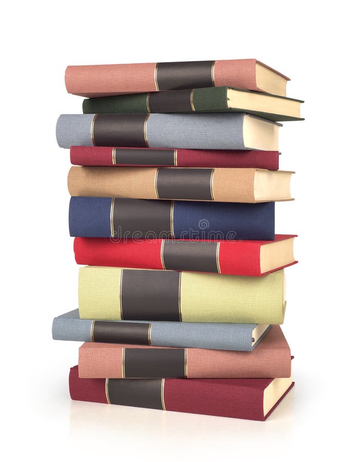 Stack of Color Vintage Books Isolated Stock Image - Image of page, open ...