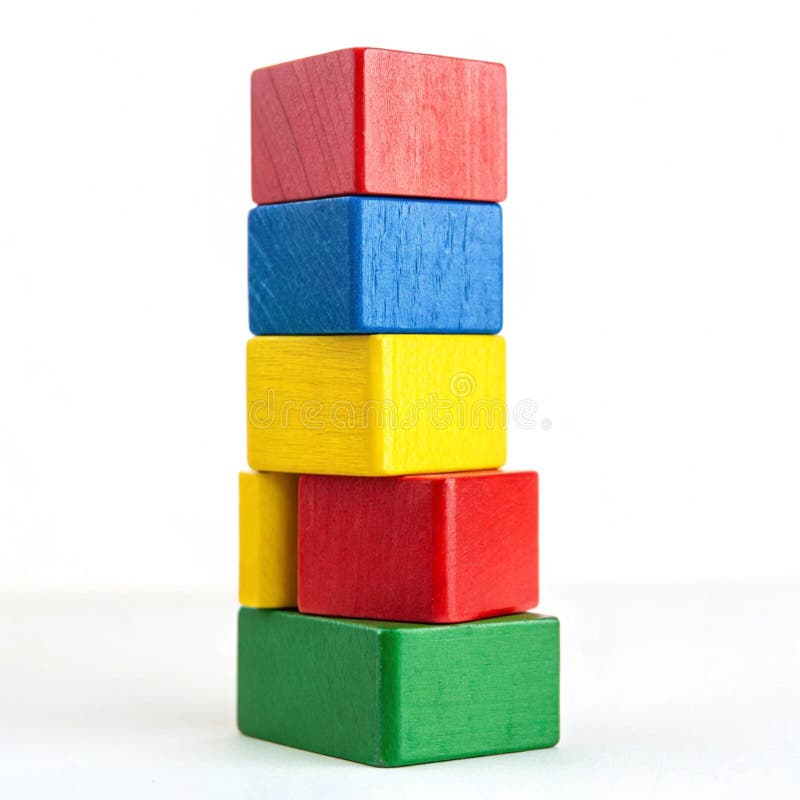 Stack of colored blocks stock illustration. Illustration of blocks ...