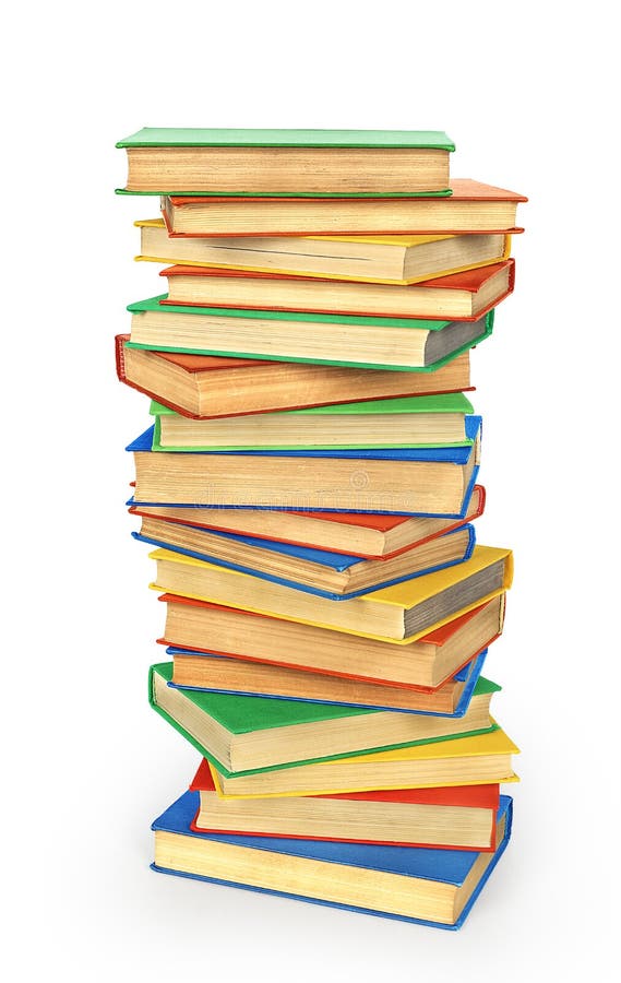 Stack of Colored Books Isolated Stock Photo - Image of literature, read ...
