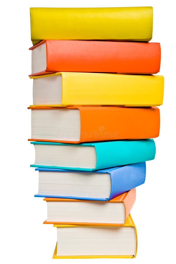 Stack of Colored Books Isolated on White Stock Image - Image of ...