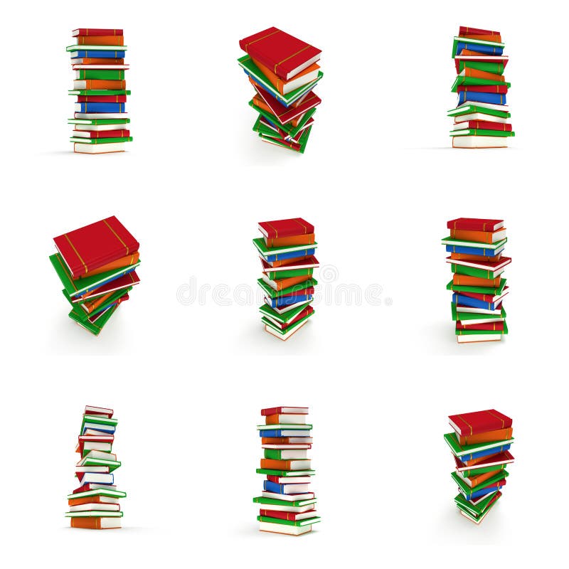 Stack of colored Books stock illustration. Illustration of literature ...