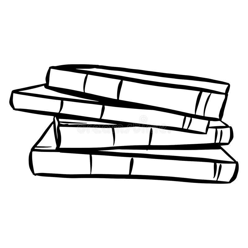 A Stack of Colored Books. Textbooks for Teaching. Books. Cartoon Style ...