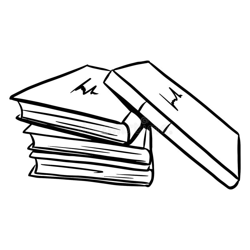 A Stack of Colored Books. Textbooks for Teaching. Books. Cartoon Style ...