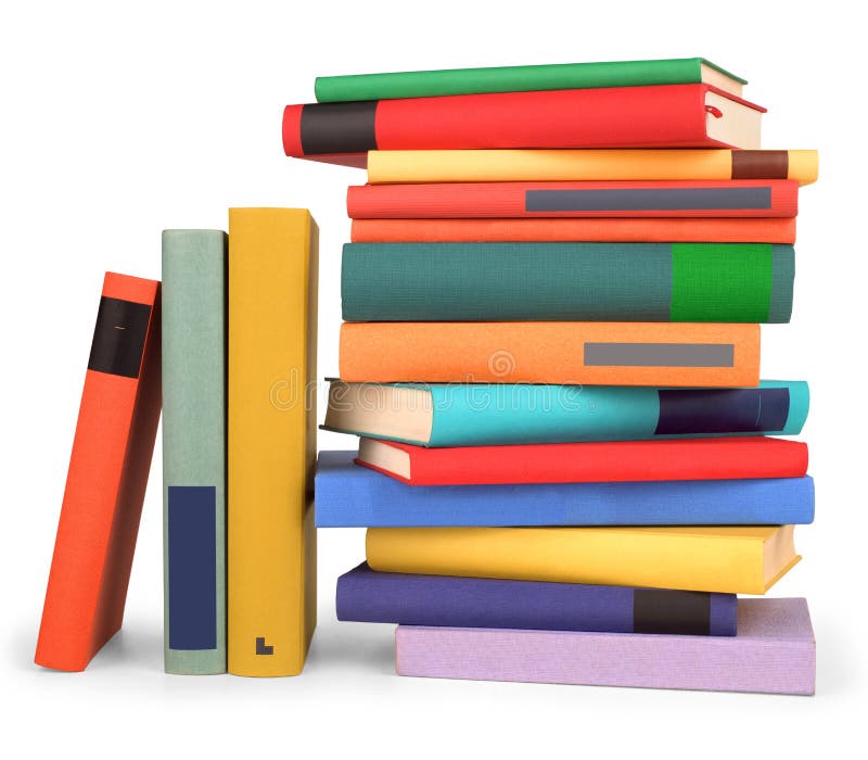 Stack of Colored Books Isolated Stock Photo - Image of literature, read ...