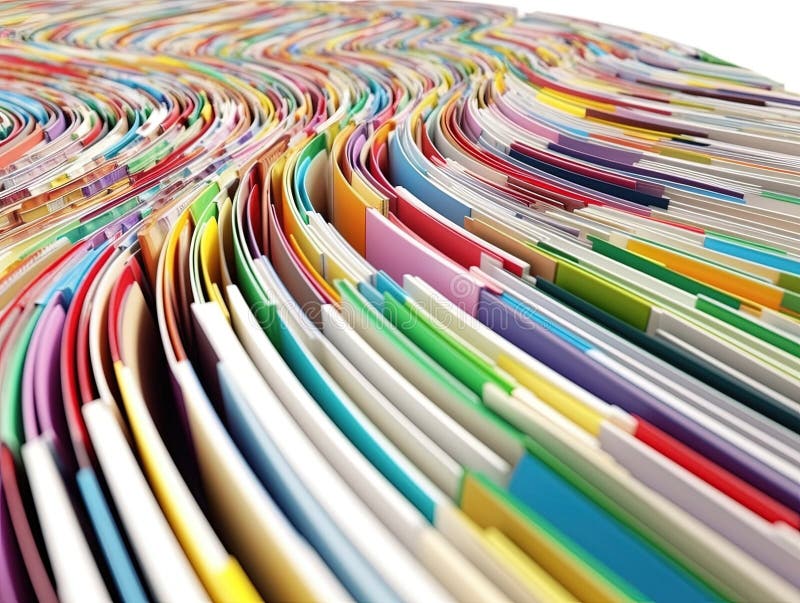Stack of Colored Cardboard Paper Stock Illustration - Illustration of ...