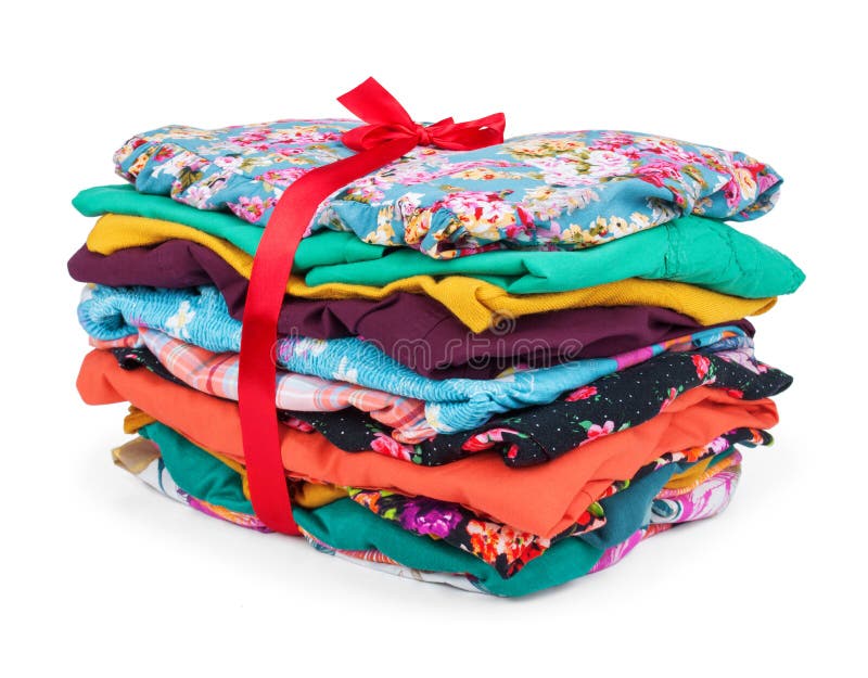 Stack of colored clothes stock image. Image of colored - 40383645