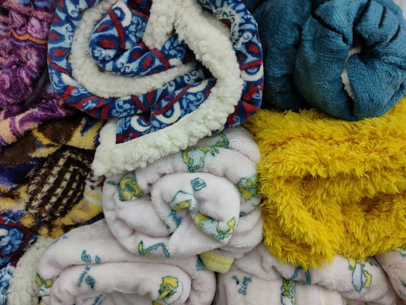 A Stack of Colored Flannel Plaids Stock Image - Image of shopping ...