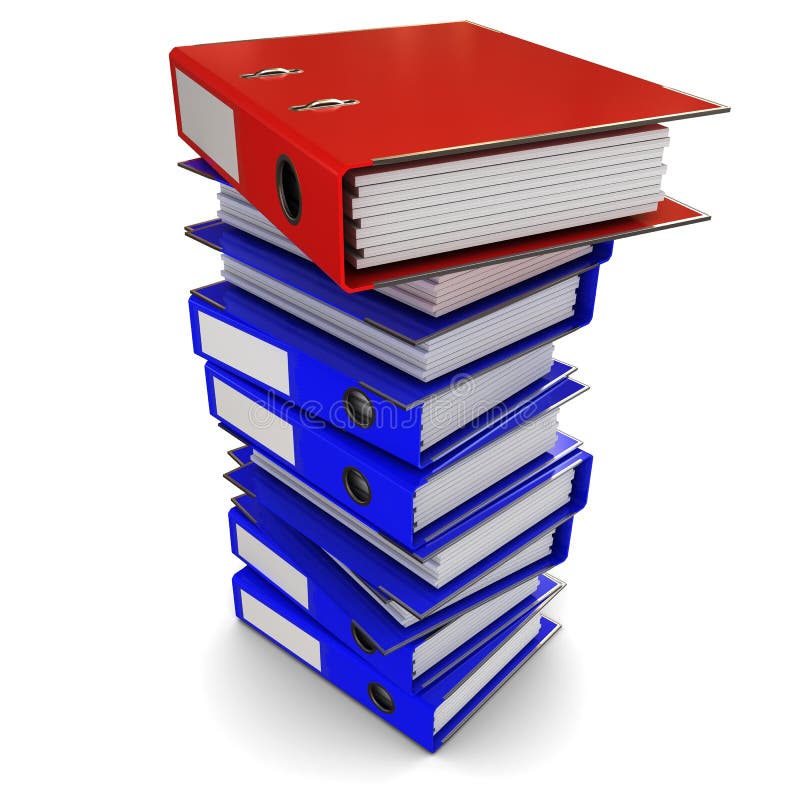 A Stack of Colored Folders for Office Papers Stock Illustration ...
