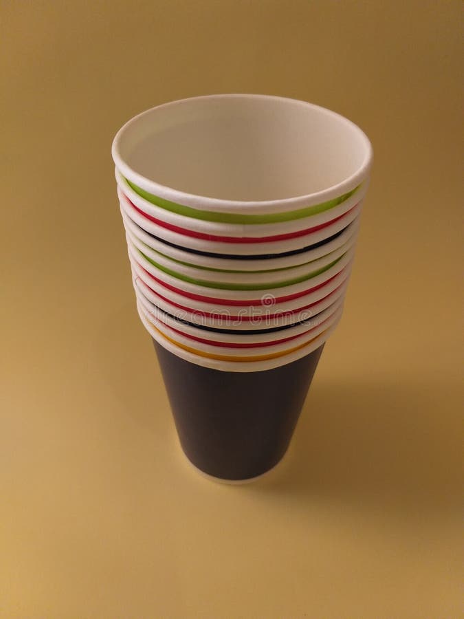 Stack of Colored Glasses Made of Paper Stock Photo - Image of glasses ...