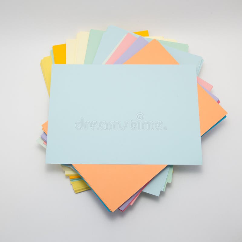 A Stack of Colored Paper with a Place for Text Stock Photo - Image of ...