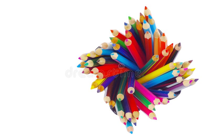Stack of colored pencils stock photo. Image of bright - 268939766