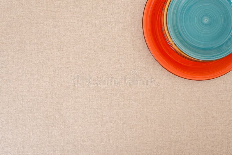 Stack of colored plates stock photo. Image of decoration - 76638338