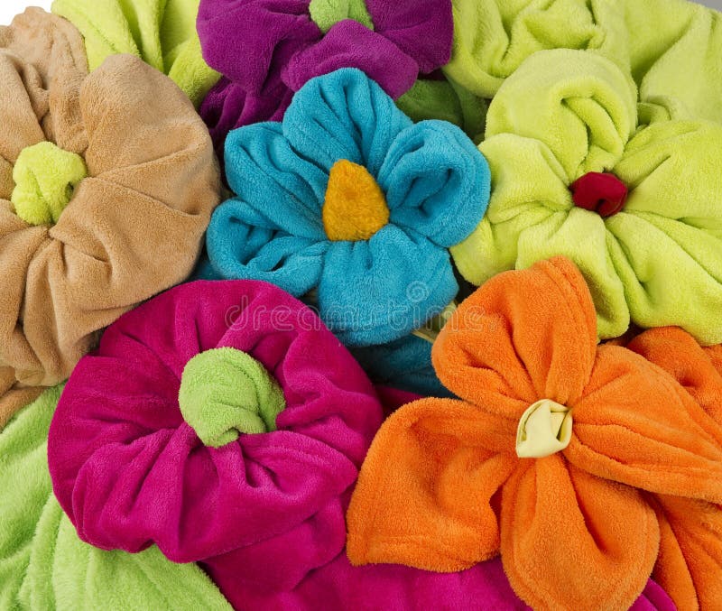 Stack Colored Terry Towel Shape Flower Stock Photos - Free & Royalty ...