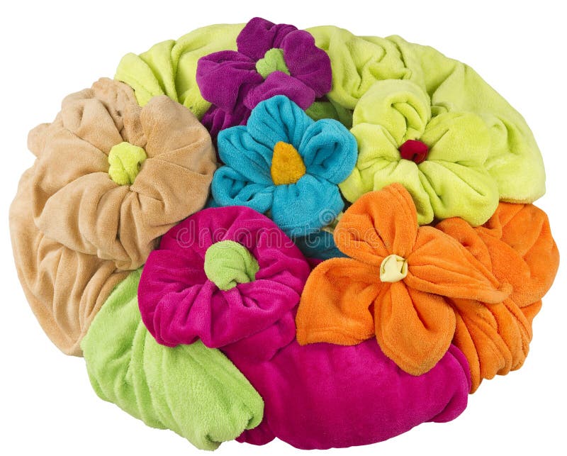 Stack Colored Towel Shape Flower Isolated White Stock Photos - Free ...